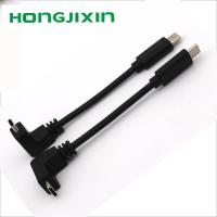 China USB 2.0 Type-C Male to Male 90 Degree Angled Cable with 3A Fast Charging and Braid Shielding for sale