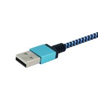 China 1M Nylon USB to Type C Data Cable with Black Blue Nylon Fast Charging Cable for sale