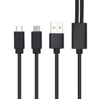 China Custom USB2.0 a Male to 2pcs Micro USB Connector Y Splitter Pure Copper Micro USB Cable for Computer Use for sale