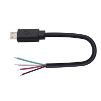 China Custom USB 2.0 Micro B to Open End NC End 28AWG 4 Core Micro USB Cable Braid Shielding Use for Computer OEM for sale