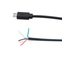China Custom USB 2.0 Micro B to Open End NC End 28AWG 4 Core Micro USB Cable Braid Shielding Use for Computer OEM for sale