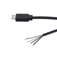 China Custom USB 2.0 Micro B to Open End NC End 28AWG 4 Core Micro USB Cable Braid Shielding Use for Computer OEM for sale
