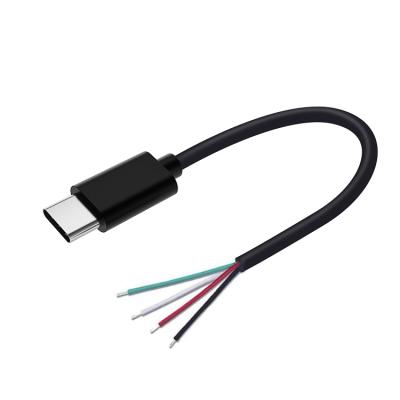 China Custom USB Type C Male to Open End Pig Tail USB a Male to NC End 28AWG 4 Core Open End OEM USB Cable for sale