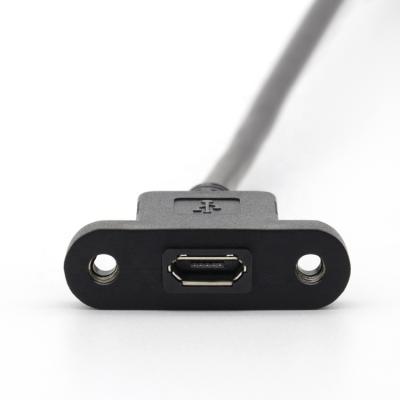 China OEM Custom Solutions Available Pure Copper Panel Mount Data & Charge Cable Type C Male to Micro USB Female for Printer for sale