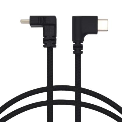 China 60W USB Type C Nylon Charging Cable 3A 90 Degree Right Angle for Computer Barcode Scanner Earphone Braid Shielding for sale