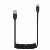 China Customized 3A 60W Spiral Coil USB AM to CM Type C Cable High Power 60W Charging Solution Flexible TPU Jacket Black for Computers for sale