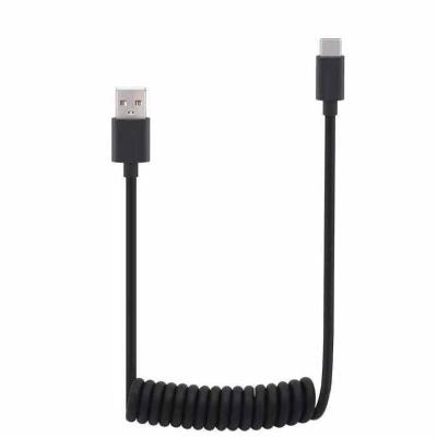 China Customized 3A 60W Spiral Coil USB AM to CM Type C Cable High Power 60W Charging Solution Flexible TPU Jacket Black for Computers for sale