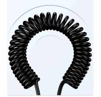 China Customized 3A 60W Spiral Coil USB AM to CM Type C Cable High Power 60W Charging Solution Flexible TPU Jacket Black for Computers for sale