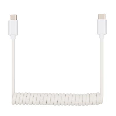 China USB C to USB C Soft TPU Jacket Spiral Spring Fast 3A Charging Cable for sale