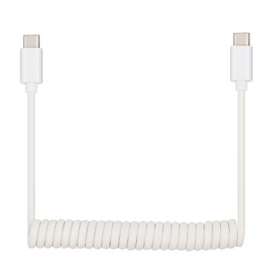 China TPU Jacket with Flexible Elastic USB C 3A 60W Pure Copper Curved Coil Wire Spiral USB Type C Cable for Computer for sale