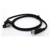 China USB 2.0 AF Panel Mount with Screws Type to AM Extension Cable Braid Shielding Pure Copper Conductor for Barcode Scanner Printer for sale