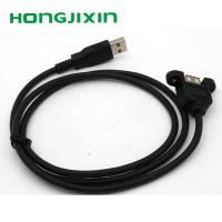 China USB 2.0 AF Panel Mount with Screws Type to AM Extension Cable Braid Shielding Pure Copper Conductor for Barcode Scanner Printer for sale