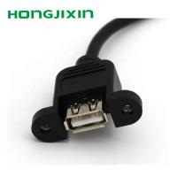 China USB 2.0 AF Panel Mount with Screws Type to AM Extension Cable Braid Shielding Pure Copper Conductor for Barcode Scanner Printer for sale