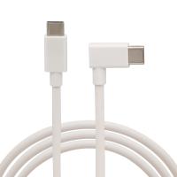 China Hot Sale 60W 3A ABS Shell White USB Data Cables Soft TPE C Male to C Male 90 Degree Right Angle for Printer for sale