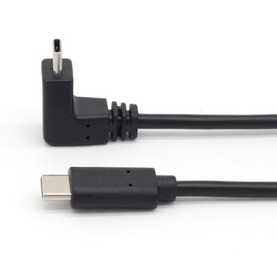 China 90 Degree USB Right Angle Type C Male to Type C Male Cable 3A Fast Charging Braid Shielding PVC Jacket for Computers for sale