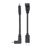 China 90 Degree USB Right Angle Type C Male to Type C Male Cable 3A Fast Charging Braid Shielding PVC Jacket for Computers for sale