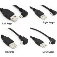 China UL2725 28awg 90 Degree 90 Degree Micro USB Data Cable PVC Jacket Braided Shield for Computer Upwards Downwards Left Right Angles for sale