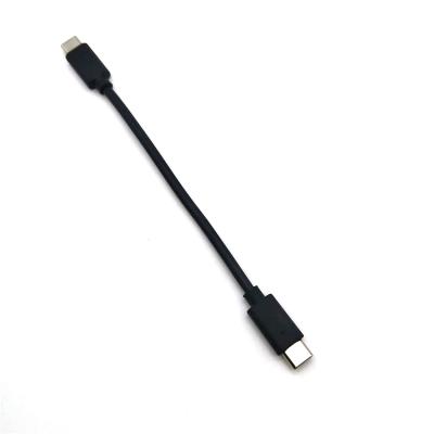 China 10CM 26AWG *3C OD3.9mm TPE USB Type-C to Type-C Black Charging Cable with Braid Shielding for Power Bank & Computer for sale
