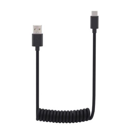 China Coiled USB C to USB 2.0 a Male 3A Charging Cable for Car for sale