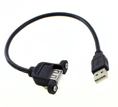 China UL 2725 Standard 28/24 AWG USB Extension Cable with Screw Panel Mount for Computers and Barcode Scanners for sale
