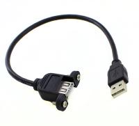 China UL 2725 Standard 28/24 AWG USB Extension Cable with Screw Panel Mount for Computers and Barcode Scanners for sale