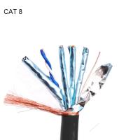 China High-Speed Cat8 Ethernet Cable 2000Mhz Weatherproof UV Resistant for Outdoor Indoor Use with RJ45 Connector for sale