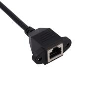 China RJ45 Male to Panel Mount Female Ethernet Cable with 8 Conductors Copper and Screw Lock for sale