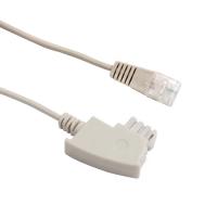 China Black TAE-F Male RJ11 Male 6P4C Flat Telephone Cable with Copper Conductor and 6P4C Connector for Modem Router 3M Length for sale
