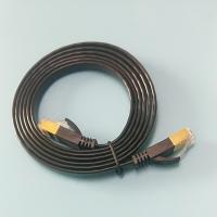 China Flat Cat7 Ethernet Cable with Bare Copper Conductor for High-Speed Internet & Communication for sale