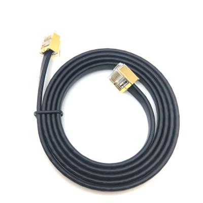 China Cat8 40G 2000MHz RJ45 Flat Ethernet Cable 32AWG Network Patch Cord Soft Flexible Bare Copper Cat7 SSTP CAT Communication Cables for sale