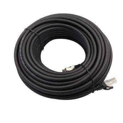 China Factory Customized 10M Cat7 Cat6 Patch Cord 26awg Black Copper SFTP SSTP CAT7 Ethernet Cable for sale