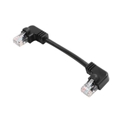 China 90 Degree Rj45 Utp Sftp Twisted Pair Cat 7 Cat6 Cat5 Cat5e Patch Cord Network Lan Roll Right Angle Ethernet Cable for sale