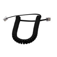 China RJ10/RJ11 4P4C Telephone Handset Spiral Cord for Landline Phone Coiled Communication Cable for sale