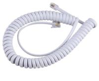 China 4P4C RJ9 RJ22 RJ11 Coiled Telephone Handset Cord 6 Ft Black Spiral Cable 4 Inch Lead Flat Black Handset Cord for Landline Copper for sale