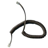 China 4P4C RJ9 RJ22 RJ11 Coiled Telephone Handset Cord 6 Ft Black Spiral Cable 4 Inch Lead Flat Black Handset Cord for Landline Copper for sale