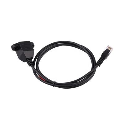 China 6 Cores Panel Mount 6P6C RJ12 Male to RJ12 Female Telephone Extension Cable 1m Length with Screw for sale