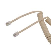 China 4P4C RJ9 RJ22 RJ11 Flat Coiled Cable Phone Cable Communication Spiral Telephone Handset Cord for sale