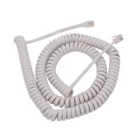 China RJ9/RJ11 4P4C to 4P4C spiral telephone cable for sale
