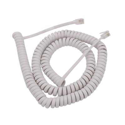 China RJ9/RJ11 4P4C to 4P4C spiral telephone cable for sale