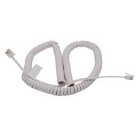 China RJ9/RJ11 4P4C to 4P4C spiral telephone cable for sale