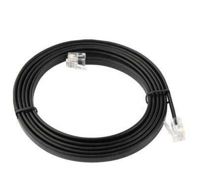China RJ12 6P6C Male to 6P6C Male 6-core Copper Indoor Flat PVC Jacket Modular Telephone Cable for sale