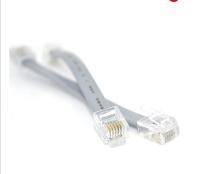 China RJ12 6P6C Male to 6P6C Male 6-core Copper Indoor Flat PVC Jacket Modular Telephone Cable for sale