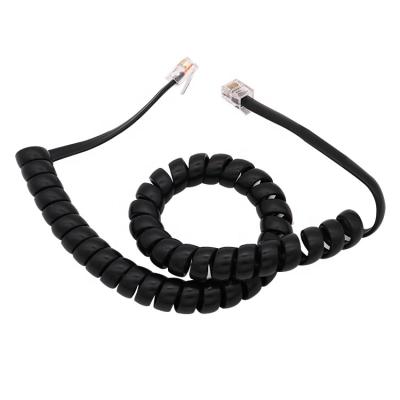 China China factory RJ12 Modular Data Cable Straight Through 6P6C coiled cable for sale