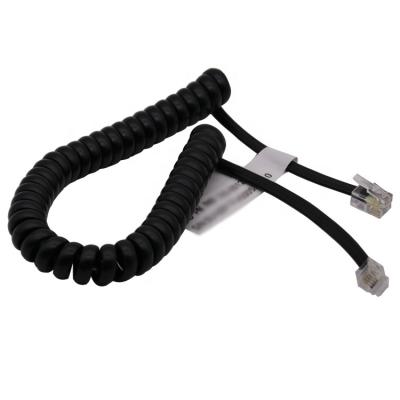 China RJ10 spring coiled spiral handset wire telephone cord cable compatible with Landline/IP Phones BT etc for sale