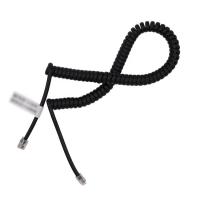 China RJ10 spring coiled spiral handset wire telephone cord cable compatible with Landline/IP Phones BT etc for sale