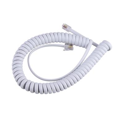 China RJ12 RJ11 4P4C 6p6c 6P4C Telephone Cable Spiral Coil Handset Cord Telephone Cables for sale