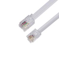 China RJ11 4P4C to 4P4C CAT 4 Solid Copper Conductor Coil Cord Telephone Cable for sale