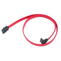 China Hongjixin HJX-H-3088 SATA III 6.0 Gbps 7pin Female Downward Right-Angle Flat Cable 0.35m PVC Foil for 2.5''/3.5'' SSD/HDD Red for sale