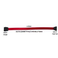 China Hongjixin HJX-H-3088 SATA III 6.0 Gbps 7pin Female Downward Right-Angle Flat Cable 0.35m PVC Foil for 2.5''/3.5'' SSD/HDD Red for sale