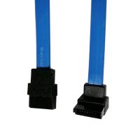 China HJX 30cm SATA3.0 7Pin Blue PVC Jacketed Non-Shielded Cable 180 to 90 Degree Data Transfer for Computer Hardware for sale
